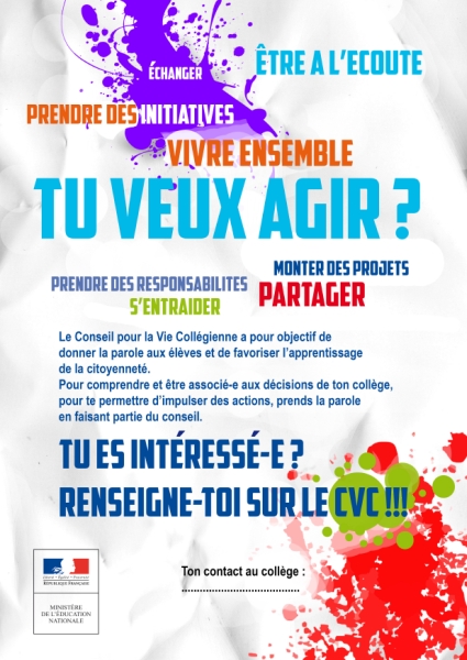 Conseil de vie collégienne (CVC) | Académie de Limoges